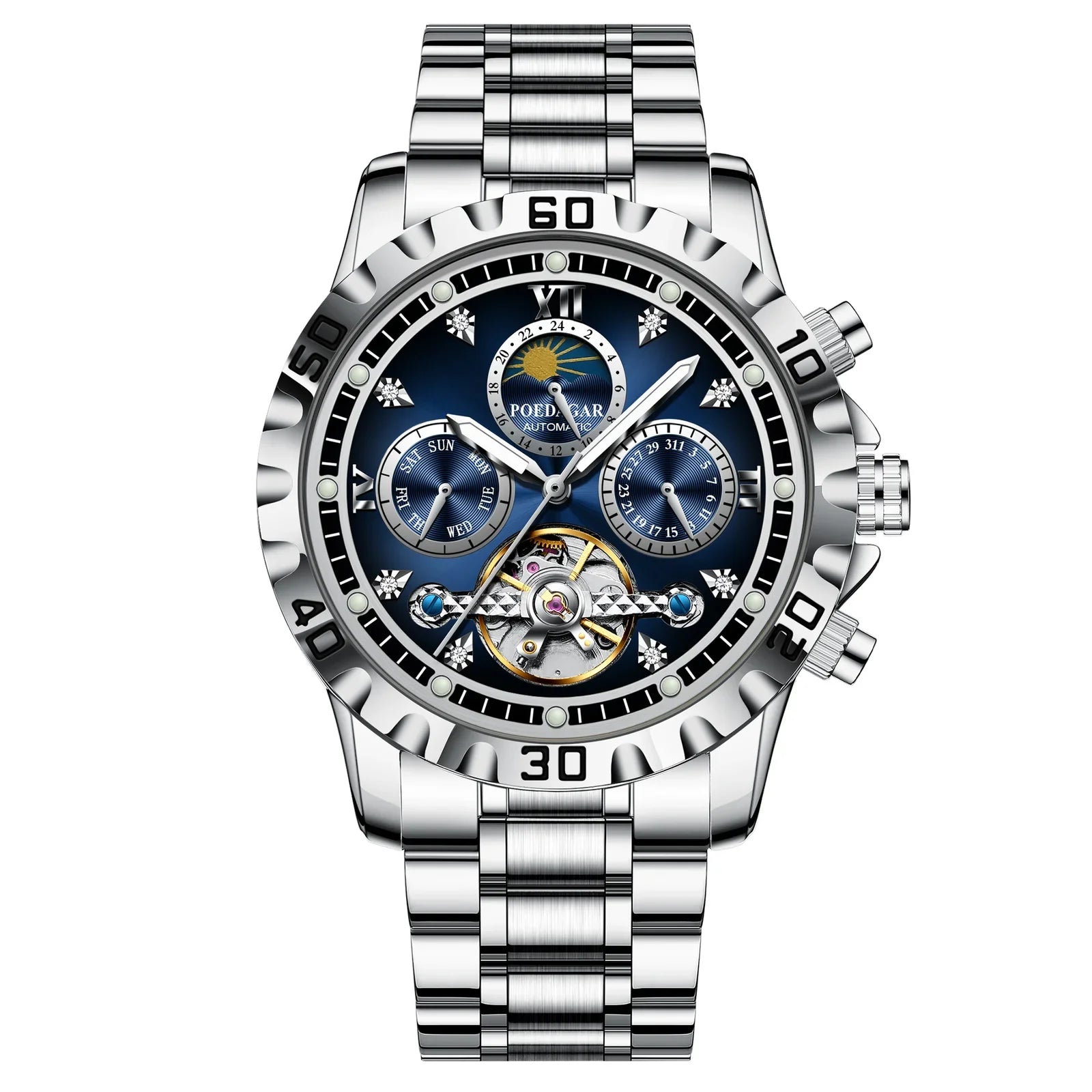 POEDAGAR Automatic Chronograph Men Watch – Watch Weave